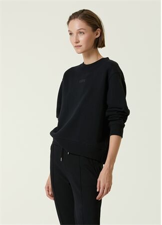 Bassigue Kadın Siyah Bisiklet Yaka Sweatshirt S EU