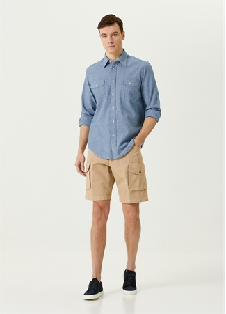 Lardini Erkek Bej Kargo Bermuda 48 IT