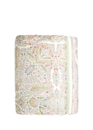 Etro Home Bej Etnik Desenli 270x270 Yatak Örtüsü Etro Home Bej Etnik Desenli 270x270 Yatak Örtüsü
