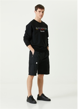 Balmain Erkek Siyah Logolu Kargo Bermuda 46 IT Balmain Erkek Siyah Logolu Kargo Bermuda 46 IT