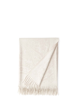 Etro Home Bej Etnik Desenli Yün Throw Etro Home Bej Etnik Desenli Yün Throw