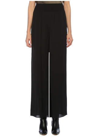 Theory Kadın Siyah Yüksek Bel Bol Paça İpek Pantolon XS EU