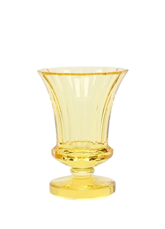Moser Sarı Kristal Dekoratif Vazo Çok Renkli