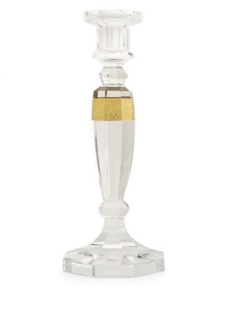 Moser Kristal Köşeli Şamdan Çok Renkli