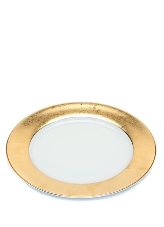 Philippe Deshoulieres Gold Yuvarlak Formlu Porselen Tabak