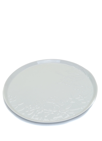 Philippe Deshoulieres Promenade Beyaz Motifli Porselen Tart Tabağı Çok Renkli