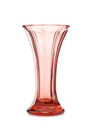 Moser Kırmızı Çizgi Dokulu Kristal Vazo