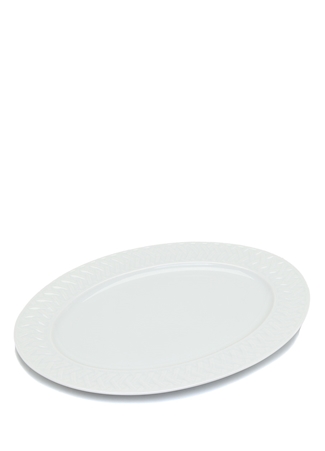 Philippe Deshoulieres Beyaz Oval Formlu Kendinden Desenli Porselen Tabak Çok Renkli Philippe Deshoulieres Beyaz Oval Formlu Kendinden Desenli Porselen Tabak Çok Renkli