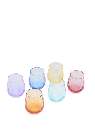 Moser 6lı Renkli Kristal Bardak Seti Çok