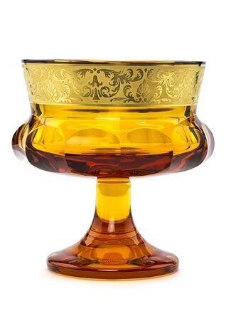 Moser Motifli Kristal Kase Çok Renkli