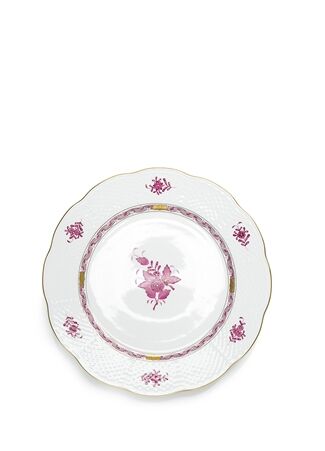 Herend Çiçek Desenli Porselen Yemek Tabağı Çok Renkli