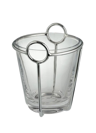 Ercuis Silindir Formlu Tutacaklı Gümüş Rengi Şampanya Kovası Gri Ercuis Silindir Formlu Tutacaklı Gümüş Rengi Şampanya Kovası Gri