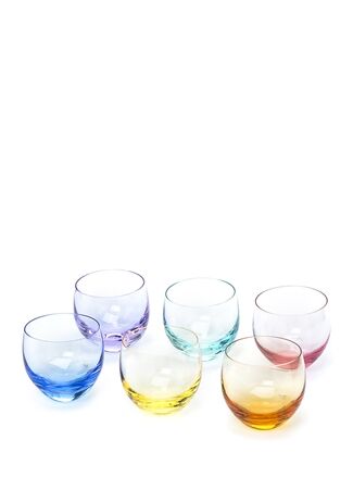 Moser 6lı Renkli Kristal Bardak Seti Çok