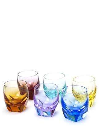 Moser 6lı Renkli Kristal Bardak Seti Çok