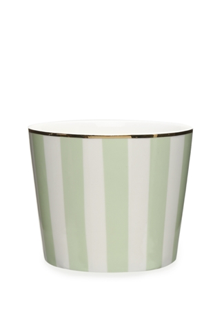 Miss Etoile Yeşil Beyaz Çizgili Seramik Kupa