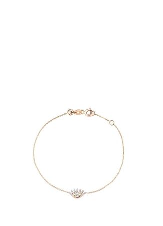 Kısmet by Milka Kadın Göz Formlu Full Beyaz Pırlantalı Altın Rengi Bileklik EU