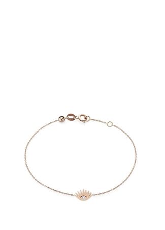 Kısmet by Milka Kadın Göz Formlu Beyaz Pırlantalı Altın Rengi Bileklik EU