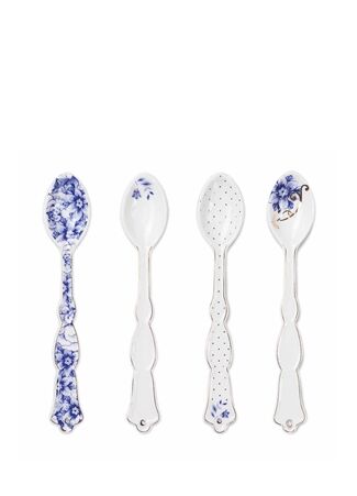 Pip Studio Royal 4lü Mavi Beyaz Porselen Çay Kaşığı Seti