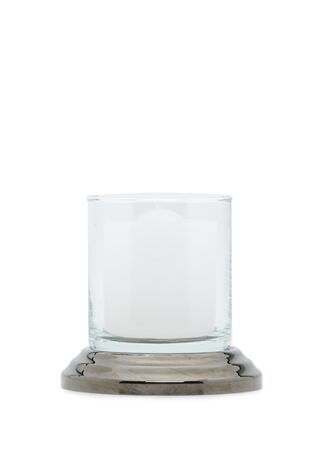 Riva Siyah Tabak Detaylı Cam Şamdan