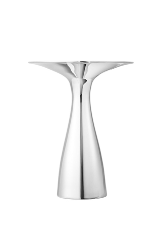 Georg Jensen Alfredo Medium Silver Ayna Efektli Çelik Şamdan Gri