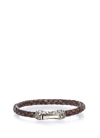 Boga Erkek Single Lock Curved L Kahverengi Bileklik