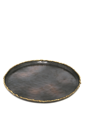 RB Living Antrasit Gold Detaylı Tabak Gri