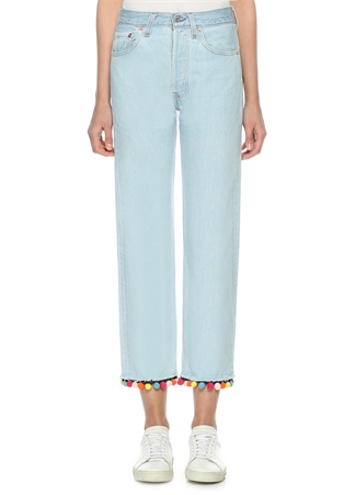 Forte Couture Kadın PANTOLON Mavi 26 US