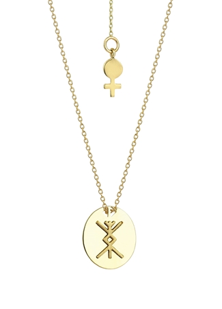 Her Story Kadın Refah Madalyon Detaylı Altın Rengi Kolye EU