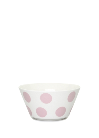 Miss Etoile Beyaz Pembe Puantiyeli Porselen Kase