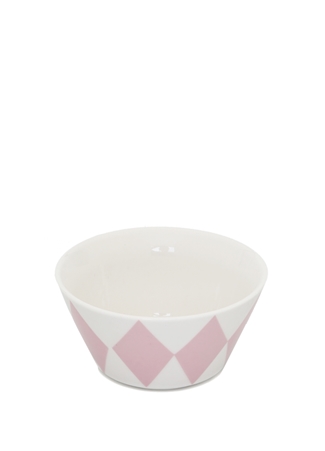 Miss Etoile Beyaz Pembe Geometrik Desenli Porselen Kase Miss Etoile Beyaz Pembe Geometrik Desenli Porselen Kase