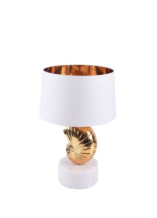 Kısmetce Nautilus Beyaz Gold Mermer Abajur Kısmetce Nautilus Beyaz Gold Mermer Abajur
