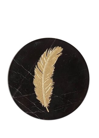 Kısmetce “Tüy” Siyah Mermer Bardak Altlığı