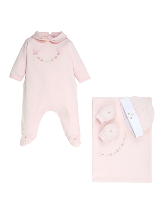 Princess Baby Kız Bebek Pembe 4lü Nakışlı Hediye Seti 0-3 Ay Eu Princess Baby Kız Bebek Pembe 4lü Nakışlı Hediye Seti 0-3 Ay Eu