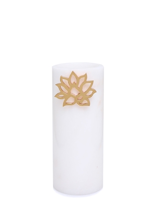 Kısmetce Lotus Beyaz Gold Aksesuar Detaylı Mermer Vazo Kısmetce Lotus Beyaz Gold Aksesuar Detaylı Mermer Vazo