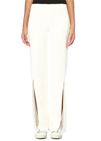 The Row Kadın Zaler Beyaz Paçaları Yırtmaçlı Pantolon 2 US