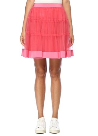 Moschino Kadın Pembe Fırfırlı Mini Tül Etek 38 IT