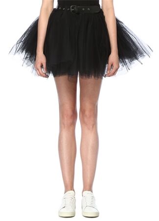 Moschino Kadın Siyah Kemerli Mini Tütü Etek 38 IT