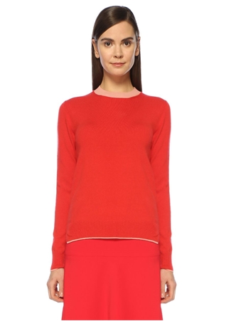 Marni Kadın Kırmızı Renkli Şeritli Kaşmir Kazak 42 FR