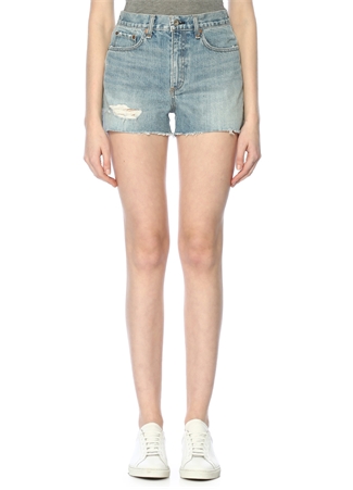 Rag&Bone Denim Kadın JUEUINE Yüksek Bel Mini Şort Mavi 25 US Rag&Bone Denim Kadın JUEUINE Yüksek Bel Mini Şort Mavi 25 US