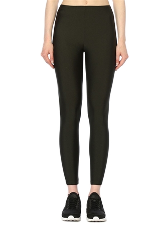 Anais & Margaux Kadın Alexandra Haki Yüksek Bel Parlak Tayt XS EU