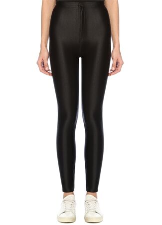 Anais & Margaux Kadın Cecile Siyah Yüksek Bel Parlak Streç Pantolon M EU