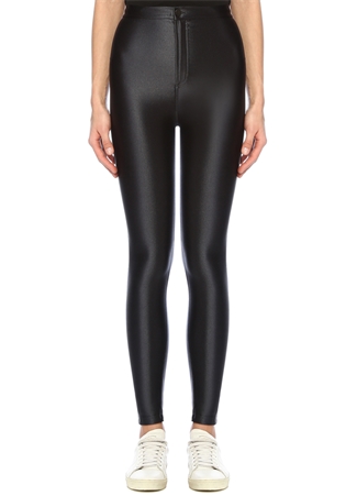 Anais & Margaux Kadın Cecile Antrasit Yüksek Bel Parlak Streç Pantolon Gri Xs Eu