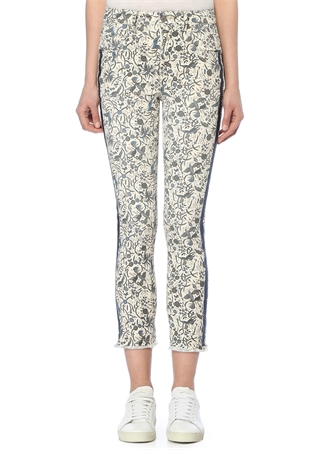 Etoile Isabel Marant Kadın Ugo Ekru Çiçekli Slim Jean Pantolon Bej 34 FR Etoile Isabel Marant Kadın Ugo Ekru Çiçekli Slim Jean Pantolon Bej 34 FR