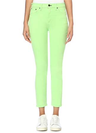 Rag&Bone Denim Kadın Yeşil Yüksek Bel Skinny Jean Pantolon 26 US