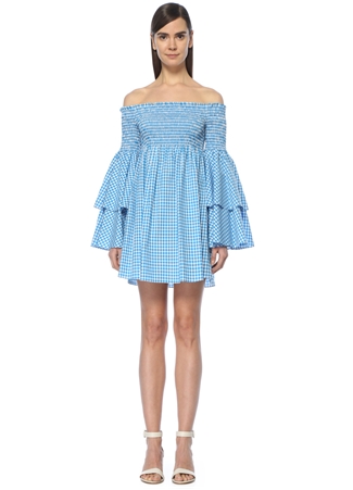 Caroline Constas Kadın Appolonia Turkuaz Kolları Volanlı Mini Elbise Mavi XS EU Caroline Constas Kadın Appolonia Turkuaz Kolları Volanlı Mini Elbise Mavi XS EU