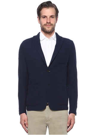 Altea Erkek Lacivert Kelebek Yaka Örgü Dokulu Ceket 52 IT