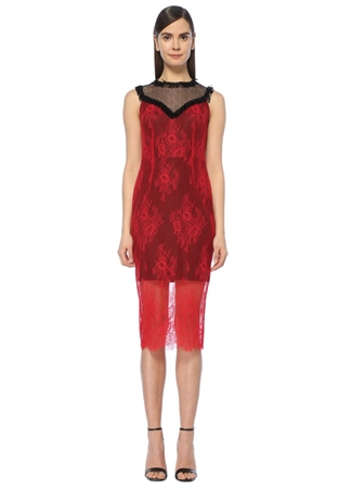 Diane Von Furstenberg Kadın KOKTEYL ELBİSE Kırmızı 2 US