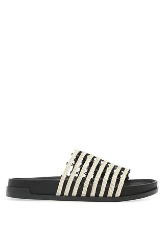 Ball Paiges Kadın Banys Siyah Hasır Örgü Dokulu Bantlı Terlik 36 EU