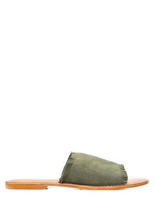 De Siena Kadın Yeşil Süet Püsküllü Terlik Haki 37 EU