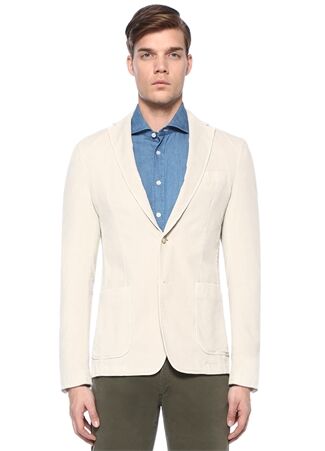 Beymen Collection Erkek Drop 8 Bej Kelebek Yaka Kadife Ceket 48 IT